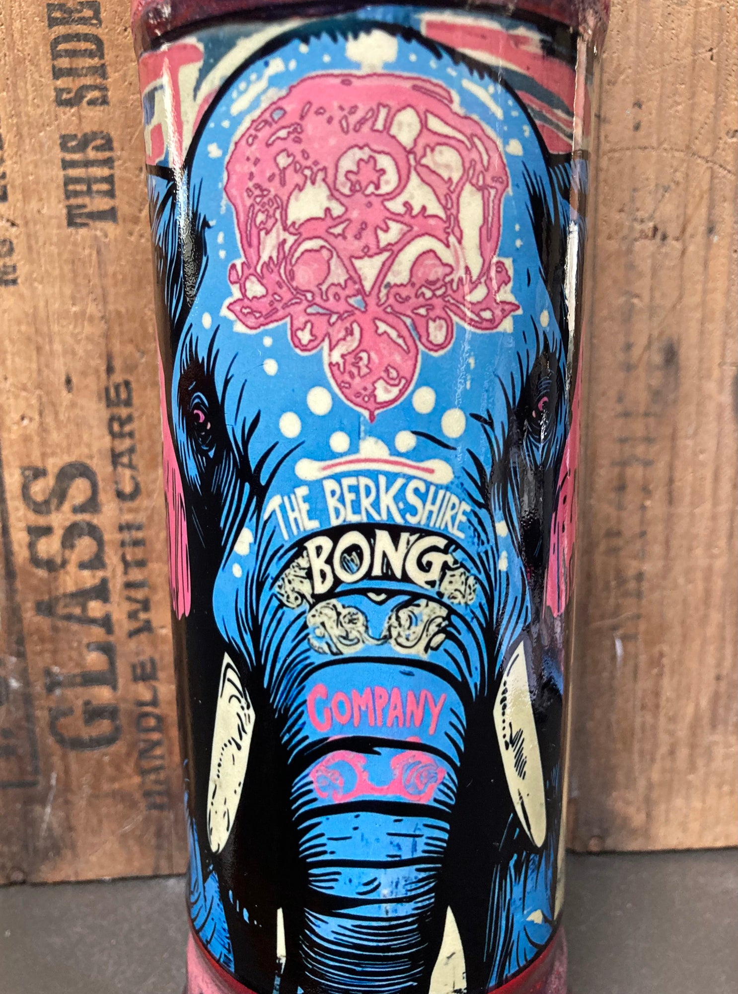 Ceramic Bong Wise Elephant Pink Mandala The Berkshire Bong Company