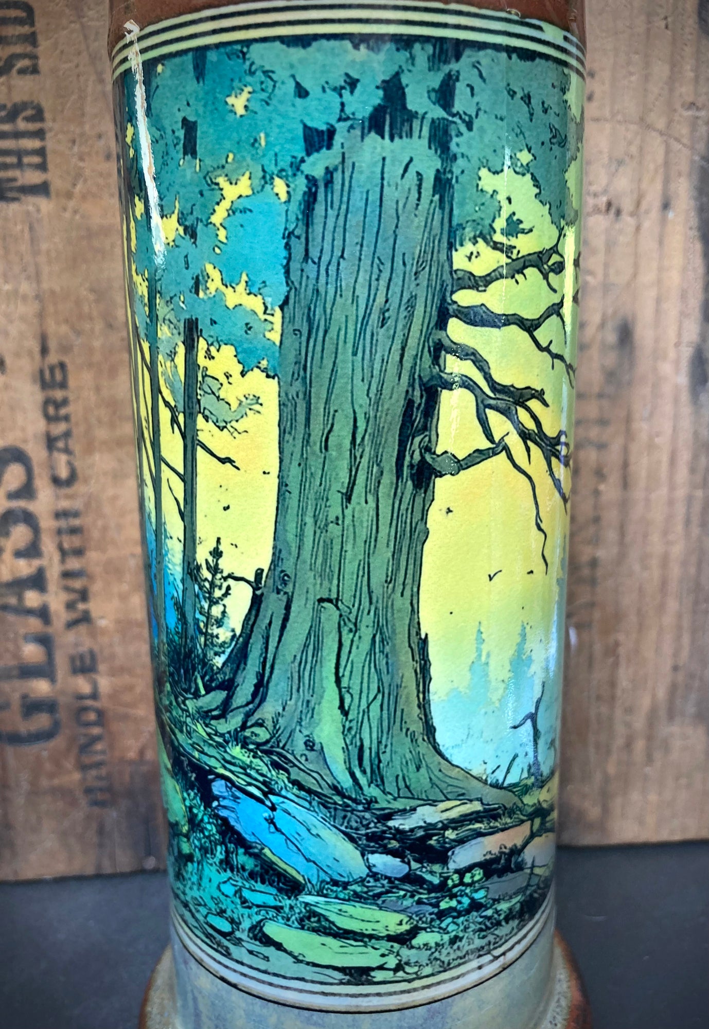 Morning Light Handmade Ceramic Bong with Enchanted Forest Art Sunrise ...