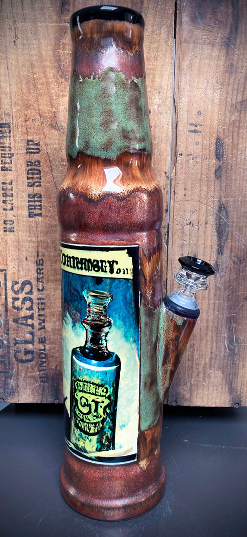 Bongs on Bongs design glazed on a beautiful handmade ceramic bong ...